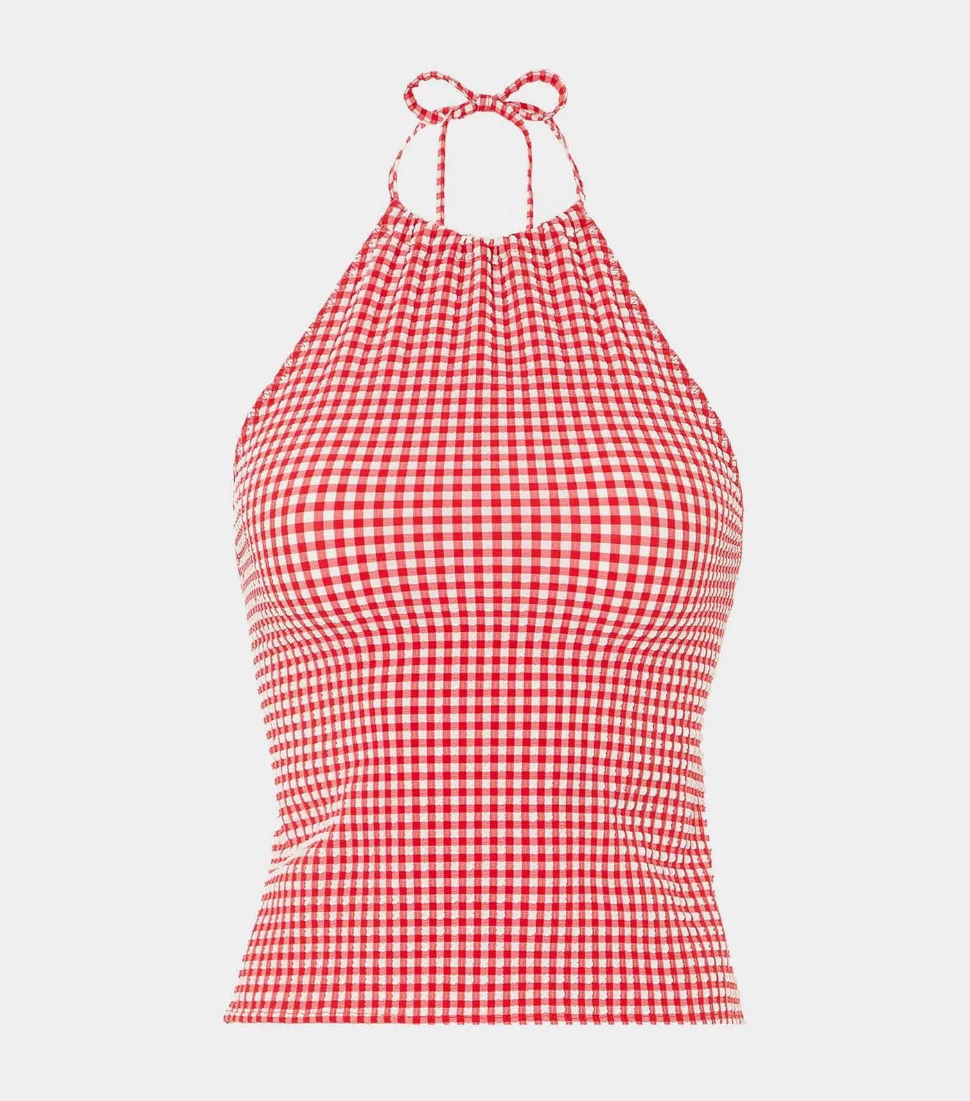 Gingham Seersucker Halter Top – Drift Boutique